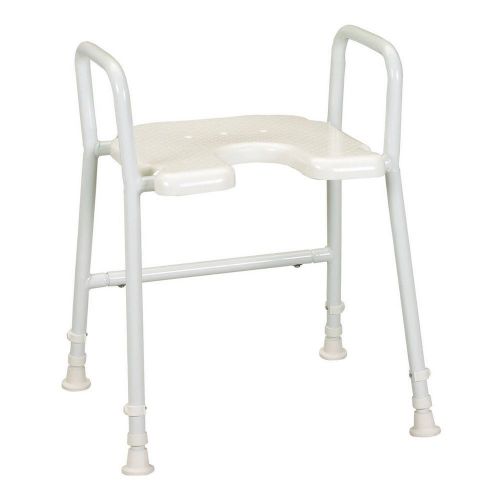 White Line Shower Stool with Arms - Essential Aids UK